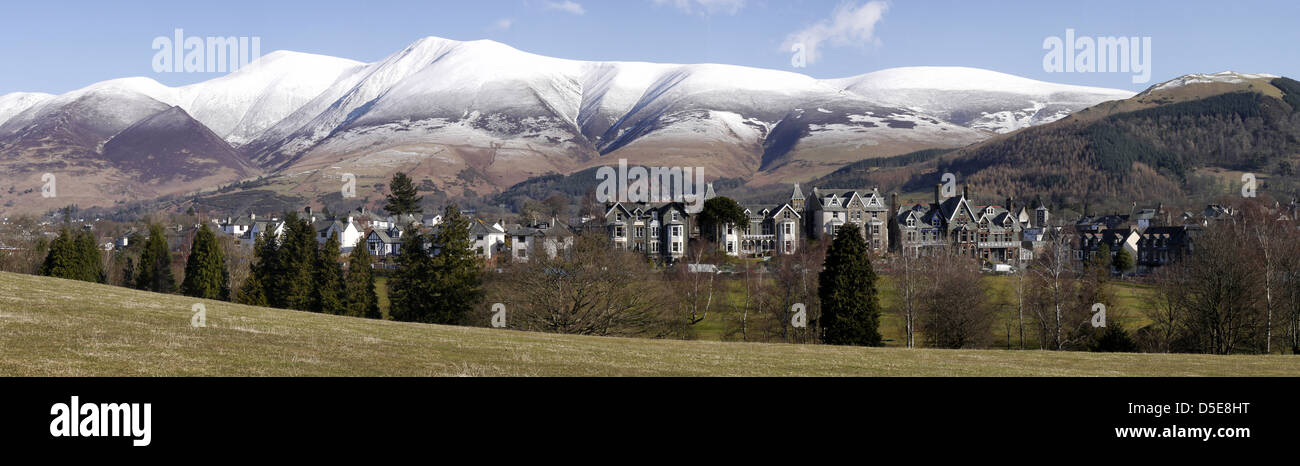 The snowy northern fells of the English Lake District overlook the ...