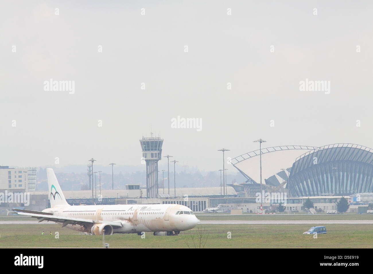 Air Mediterranee Airbus A 321 made runway excursion at Lyon Saint ...