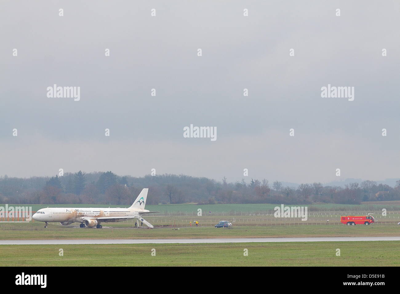 Air Mediterranee Airbus A 321 made runway excursion at Lyon Saint ...