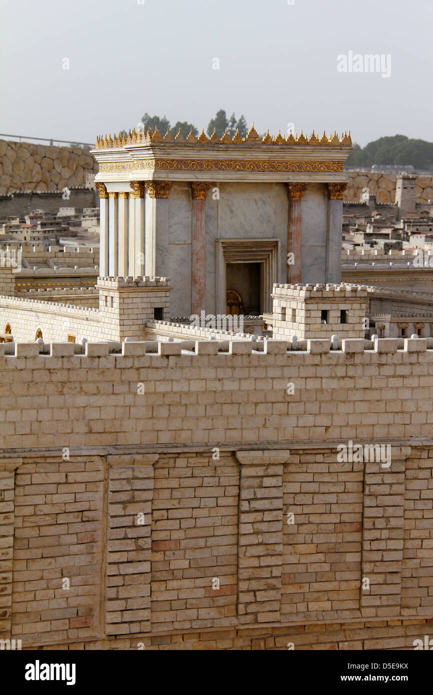 Second Temple. Model of the ancient Jerusalem. Israel Museum Stock ...