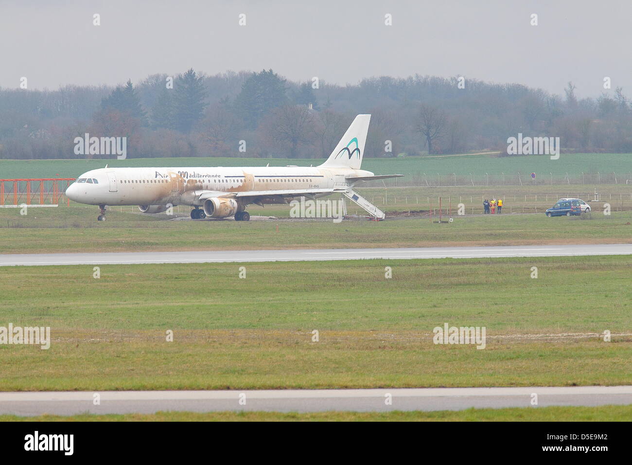 Air Mediterranee Airbus A 321 made runway excursion at Lyon Saint ...