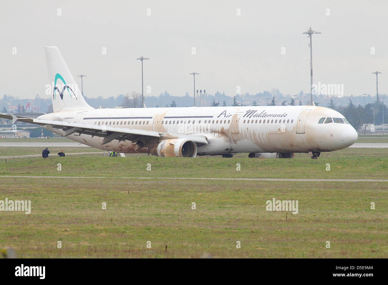 Air Mediterranee Airbus A 321 made runway excursion at Lyon Saint ...