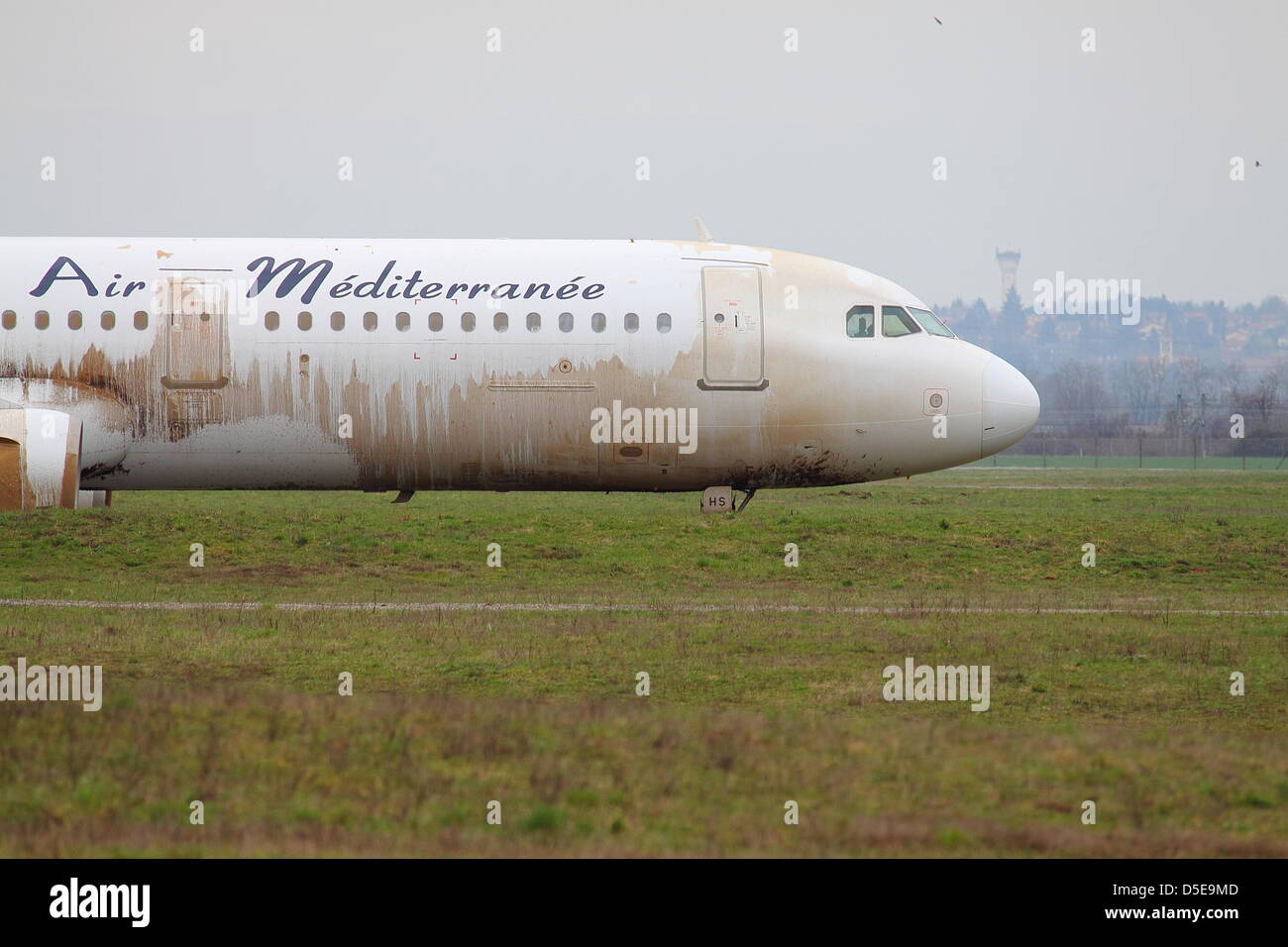 Air Mediterranee Airbus A 321 made runway excursion at Lyon Saint ...