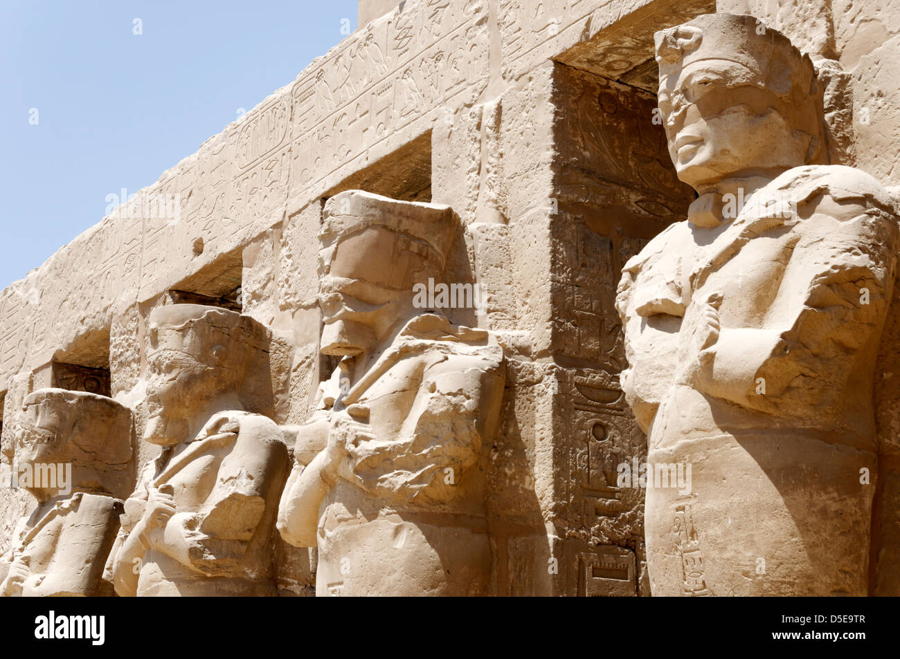 Luxor. Egypt. Theatrical porticoed courtyard with Osiris columns in the ...