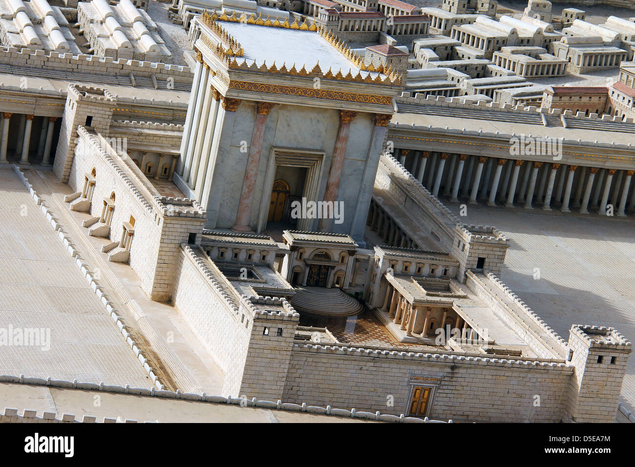 Second Temple. Model of the ancient Jerusalem. Israel Museum Stock ...