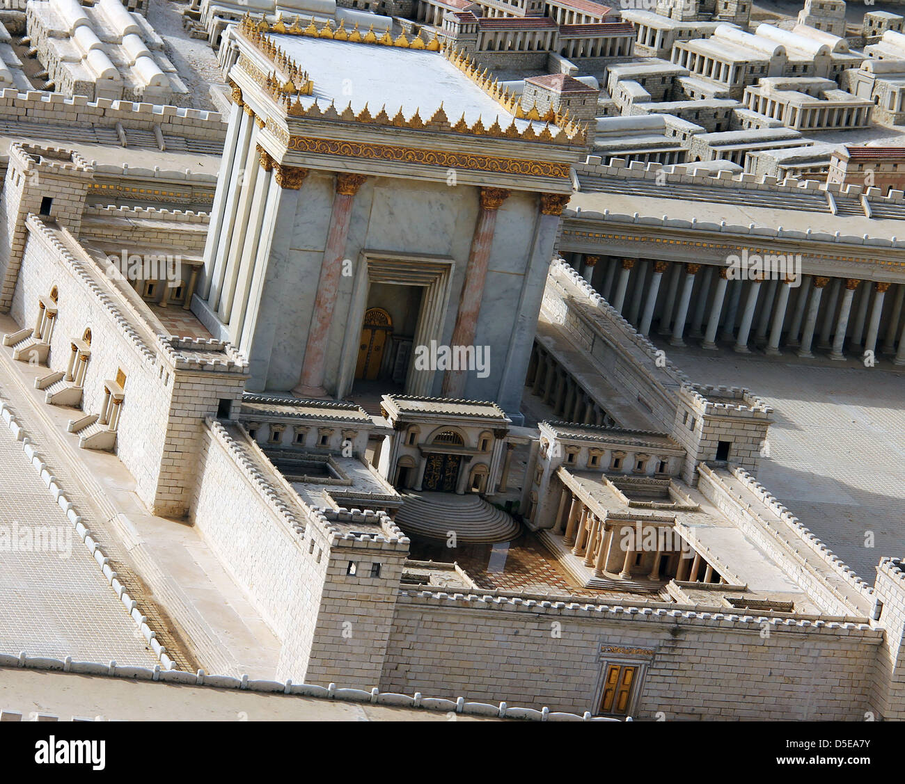 Second Temple. Model of the ancient Jerusalem. Israel Museum Stock ...