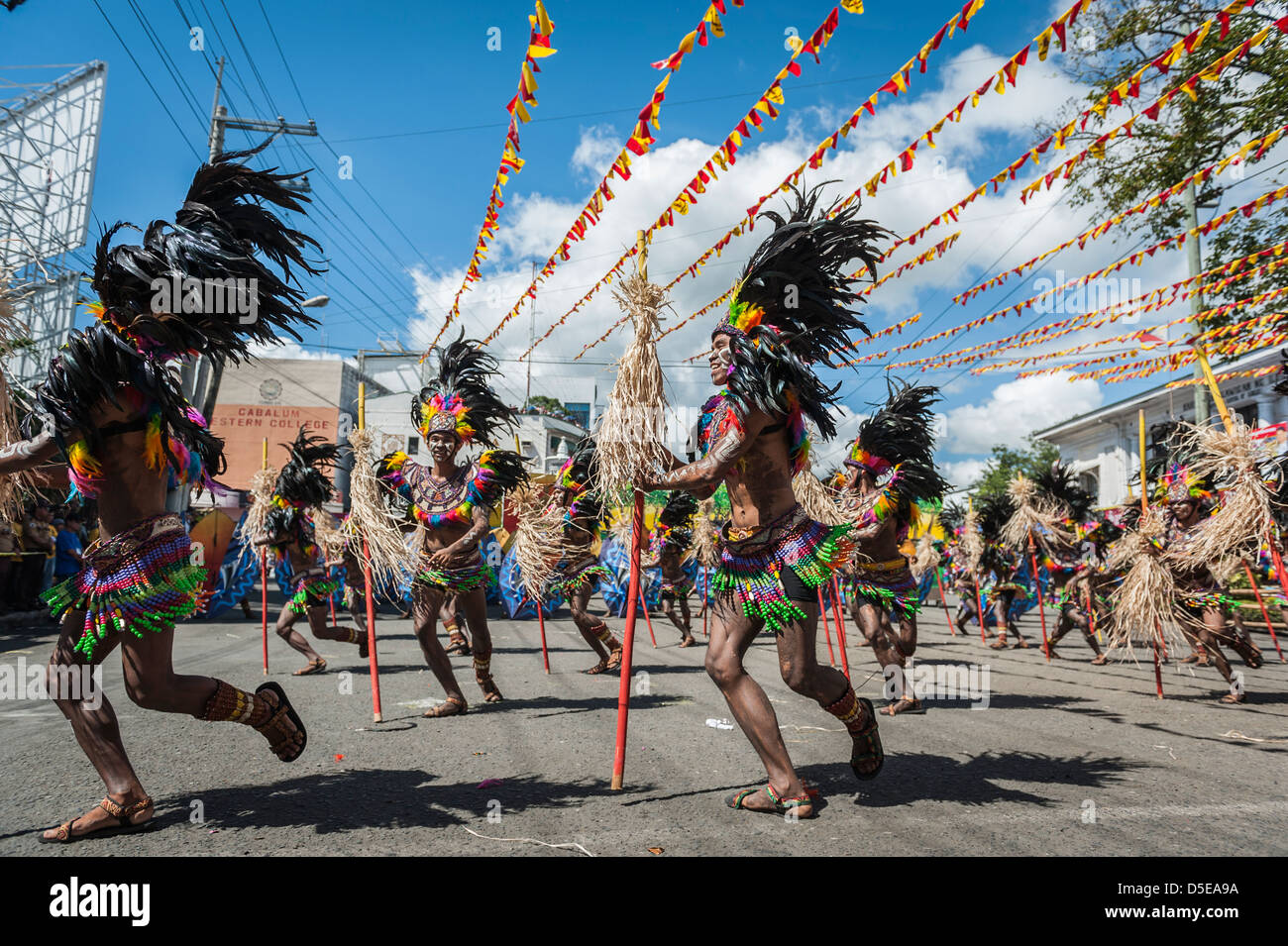 Participants of the dance contest during the celebration of Dinagyang ...