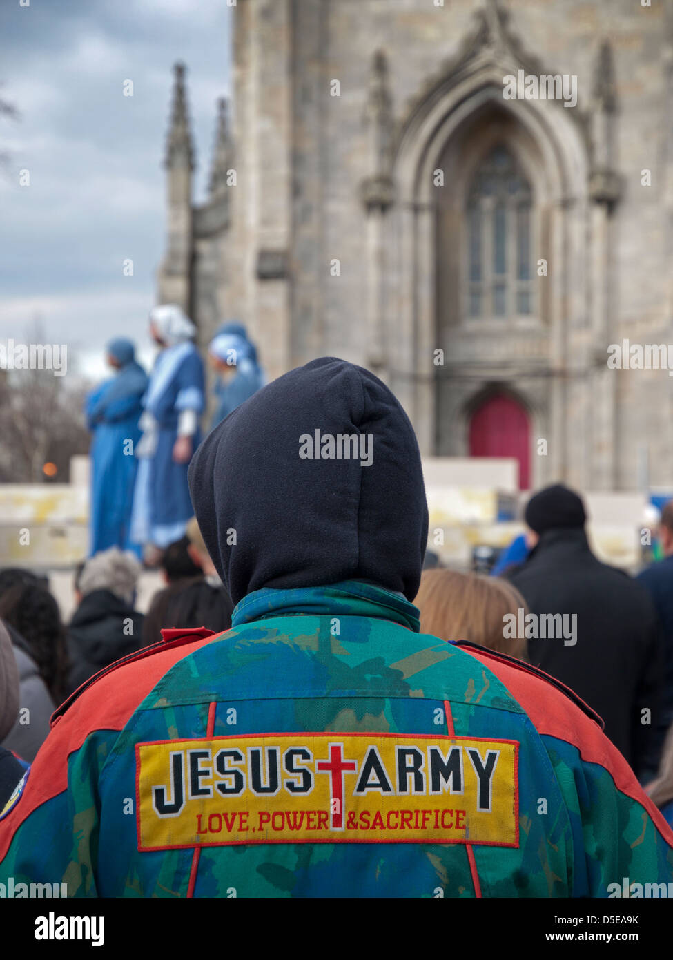 A keen member of the Jesus Army close to a Brighton church Stock Photo ...