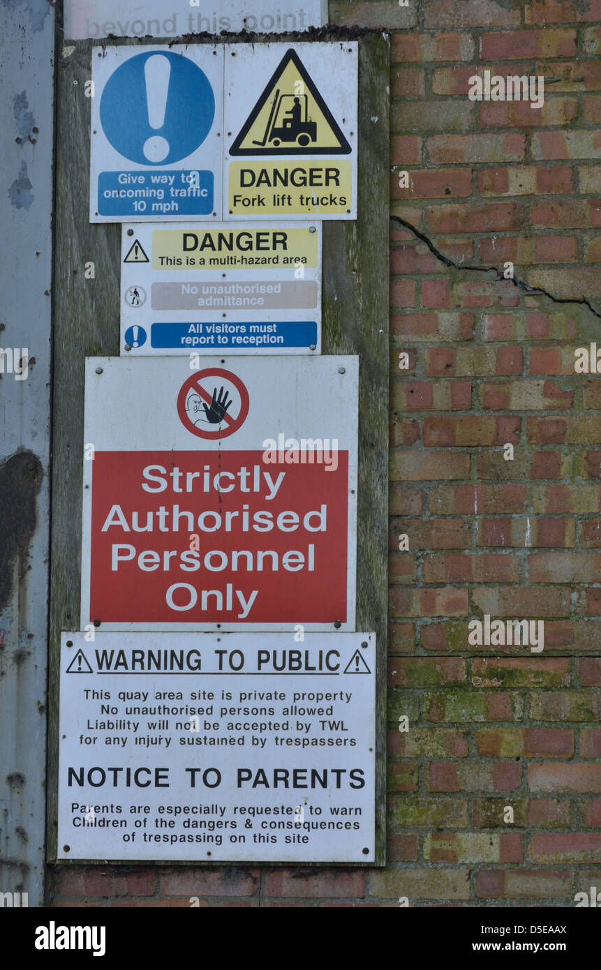 Group of warning signs Stock Photo - Alamy