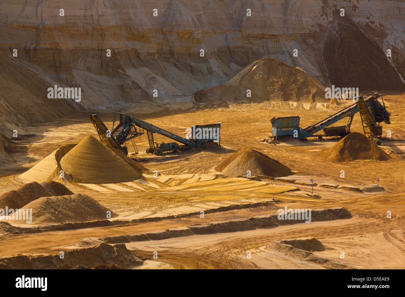 Sand and gravel being quarried Stock Photo - Alamy