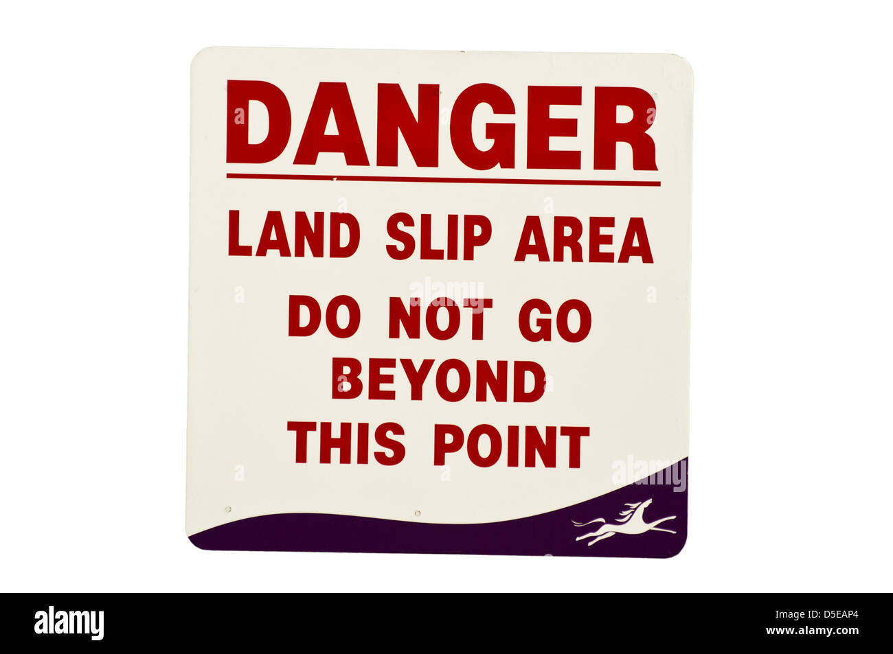 Beware Caution Danger Clifftop Signs UK Danger Land Slip Area Do Not Go ...