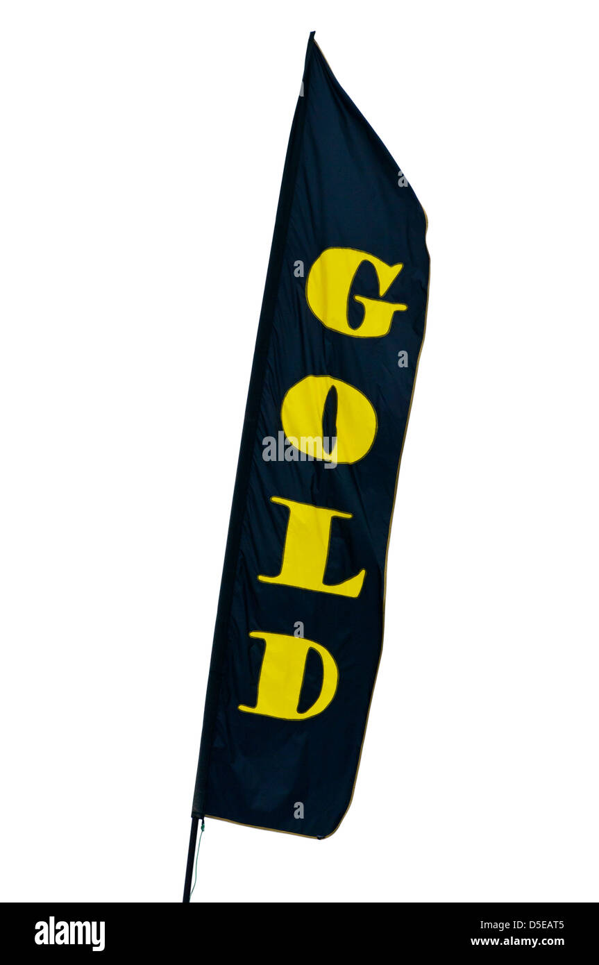 Gold Sign Banner Flag Stock Photo - Alamy