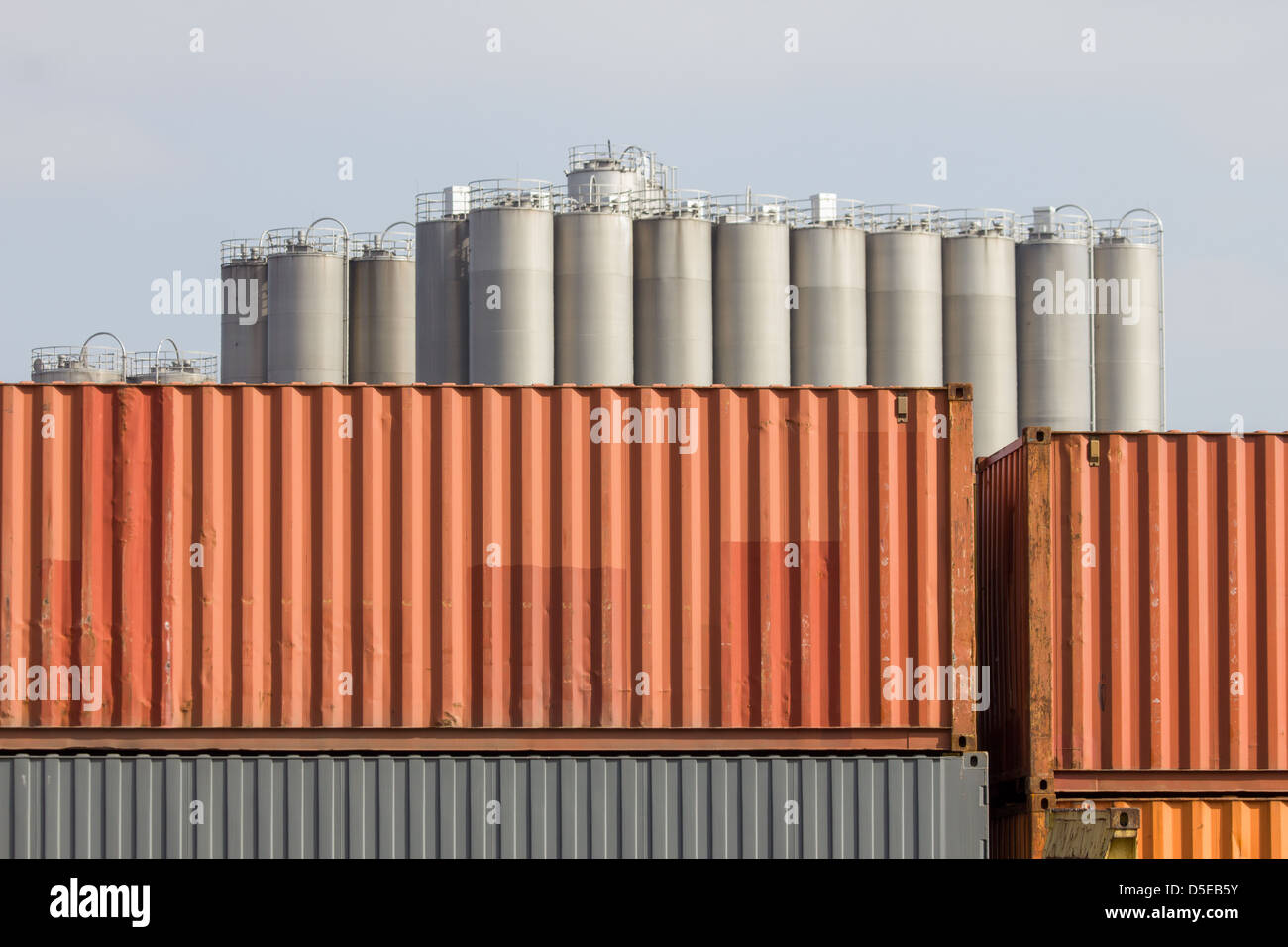 plain container port Stock Photo - Alamy