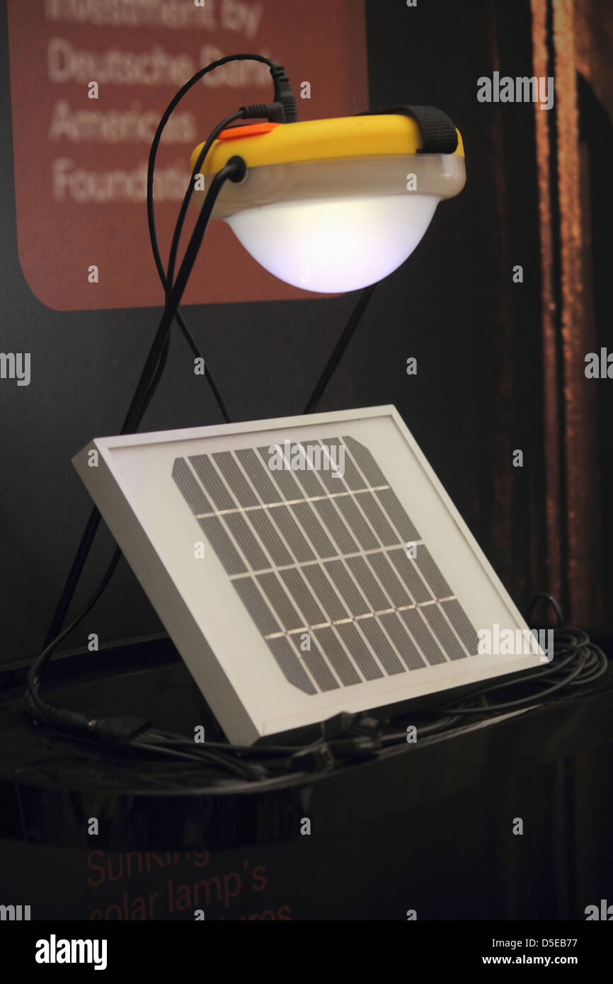 Solar panel and Solar lamp Stock Photo - Alamy