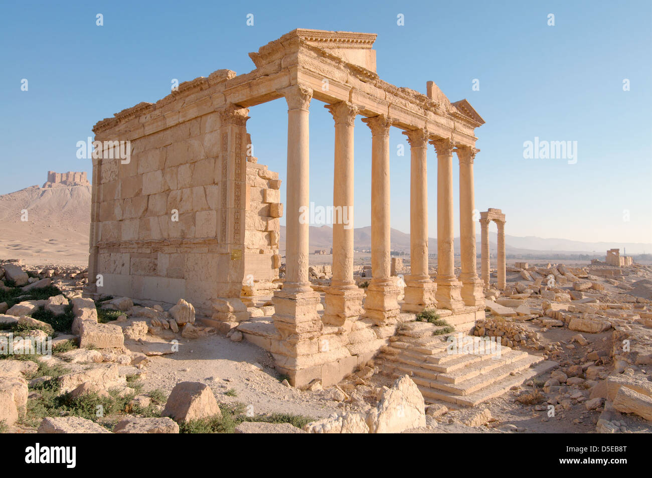 Funerary temple (House Tomb), Dawn over the ancient city of Palmyra ...