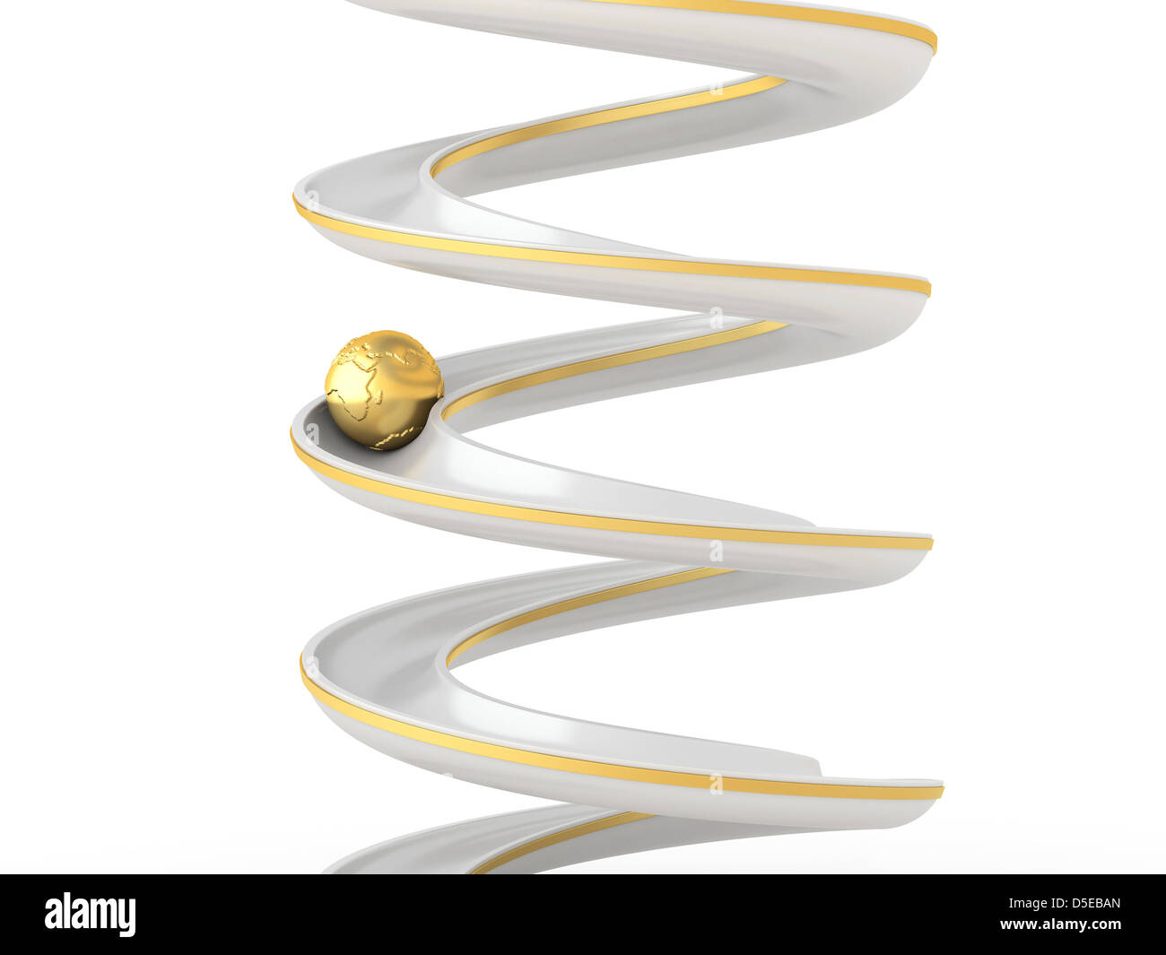 Earth rolling in a spiral on white isolated background. 3d Stock Photo ...