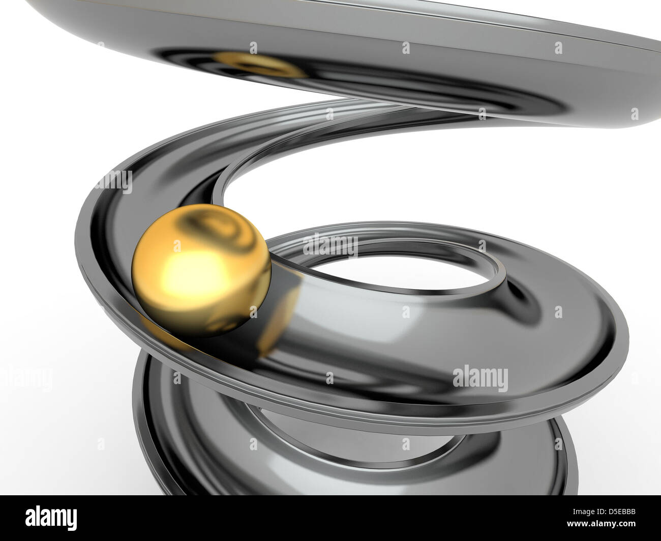 ball rolling in a spiral on white isolated background. 3d Stock Photo ...
