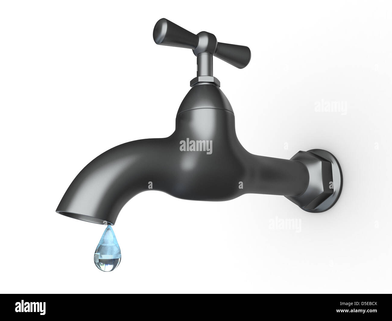 Tap and drop on white isolated background. 3d Stock Photo - Alamy