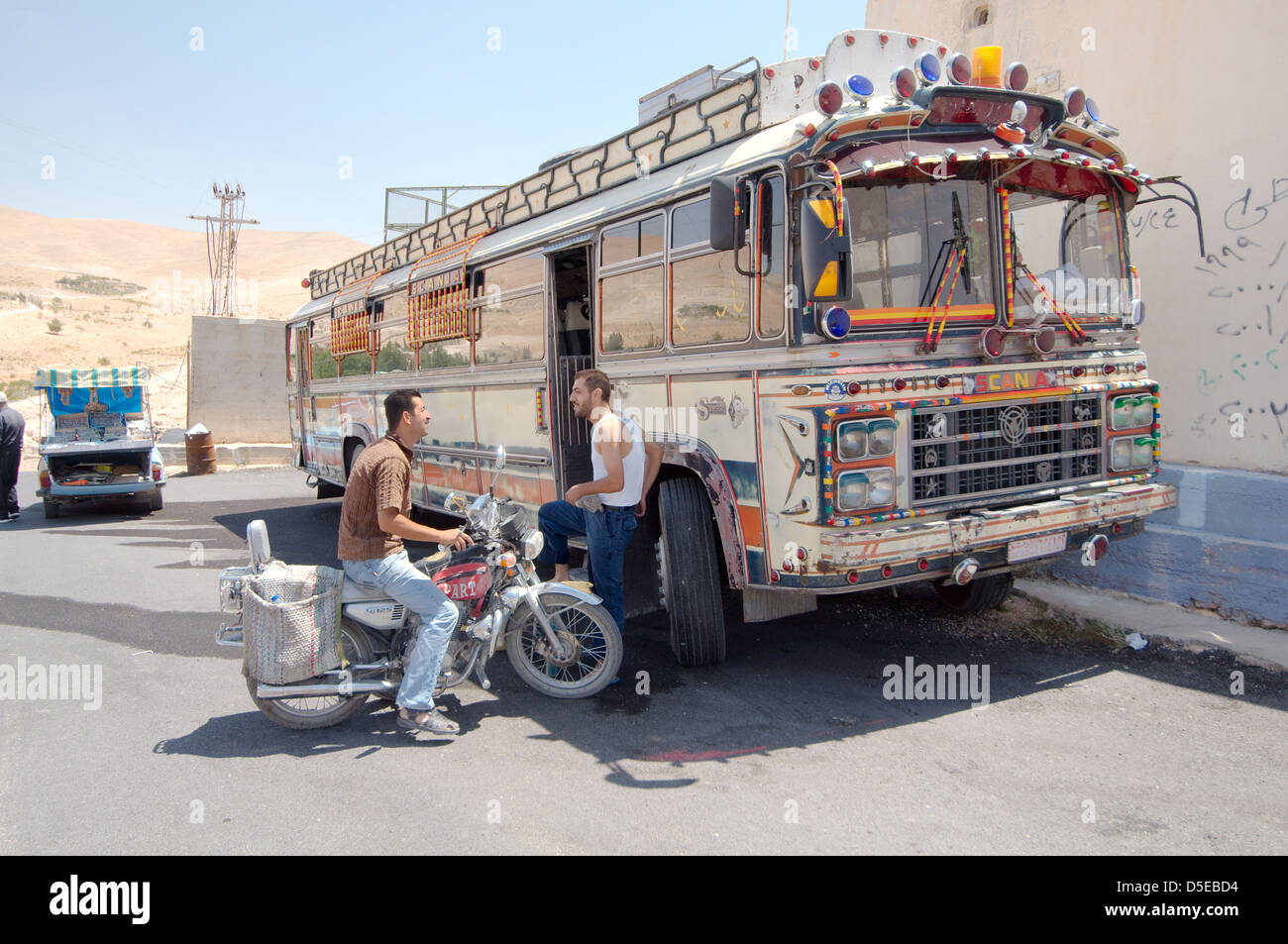 Old bus, Maaloula, Syria Stock Photo - Alamy