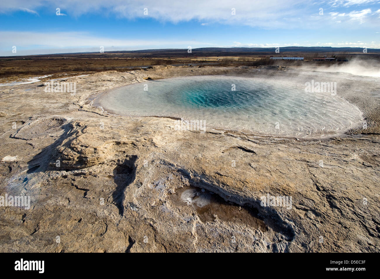Geothermal blue hot water at the geysir destrict in Iceland Stock Photo ...