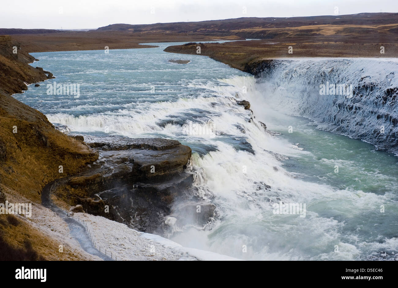 The Gullfoss waterfall in Iceland in the winter Stock Photo - Alamy