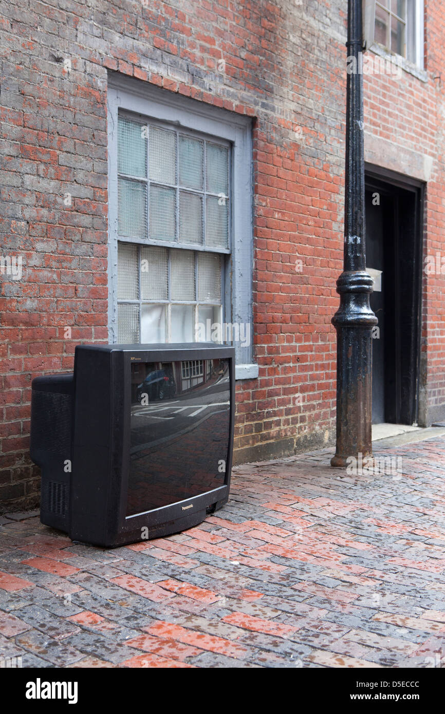 A television on the street in Boston, Massachusetts , USA Stock Photo ...