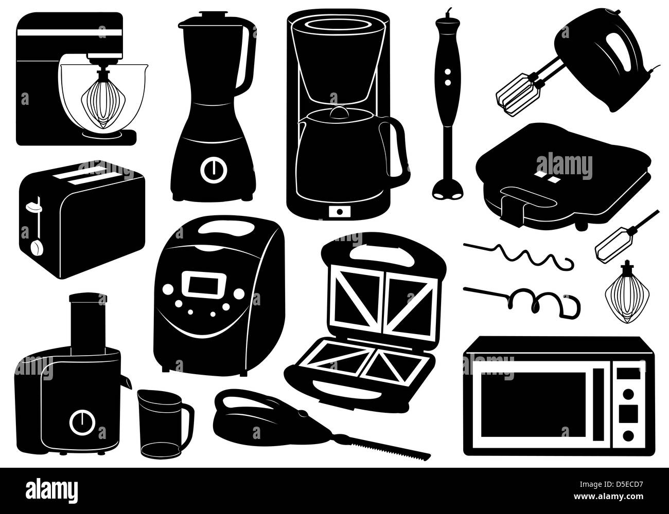 Set Of Kitchen Appliances Stock Photo - Alamy