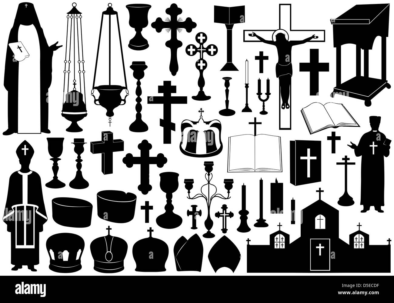 Set Of Religious Elements Stock Photo - Alamy