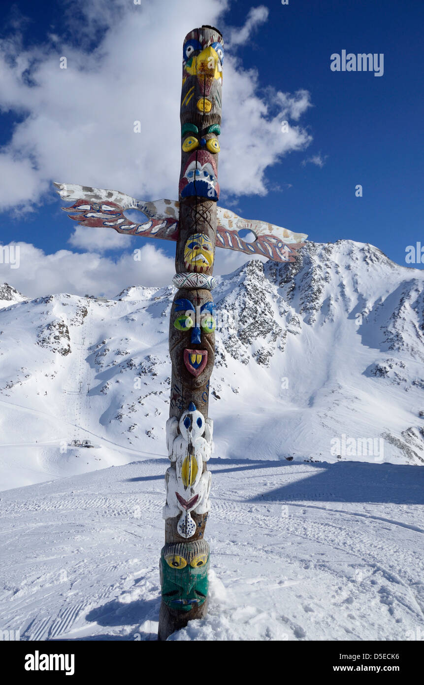 Totem pole in the Italian Alps Stock Photo - Alamy