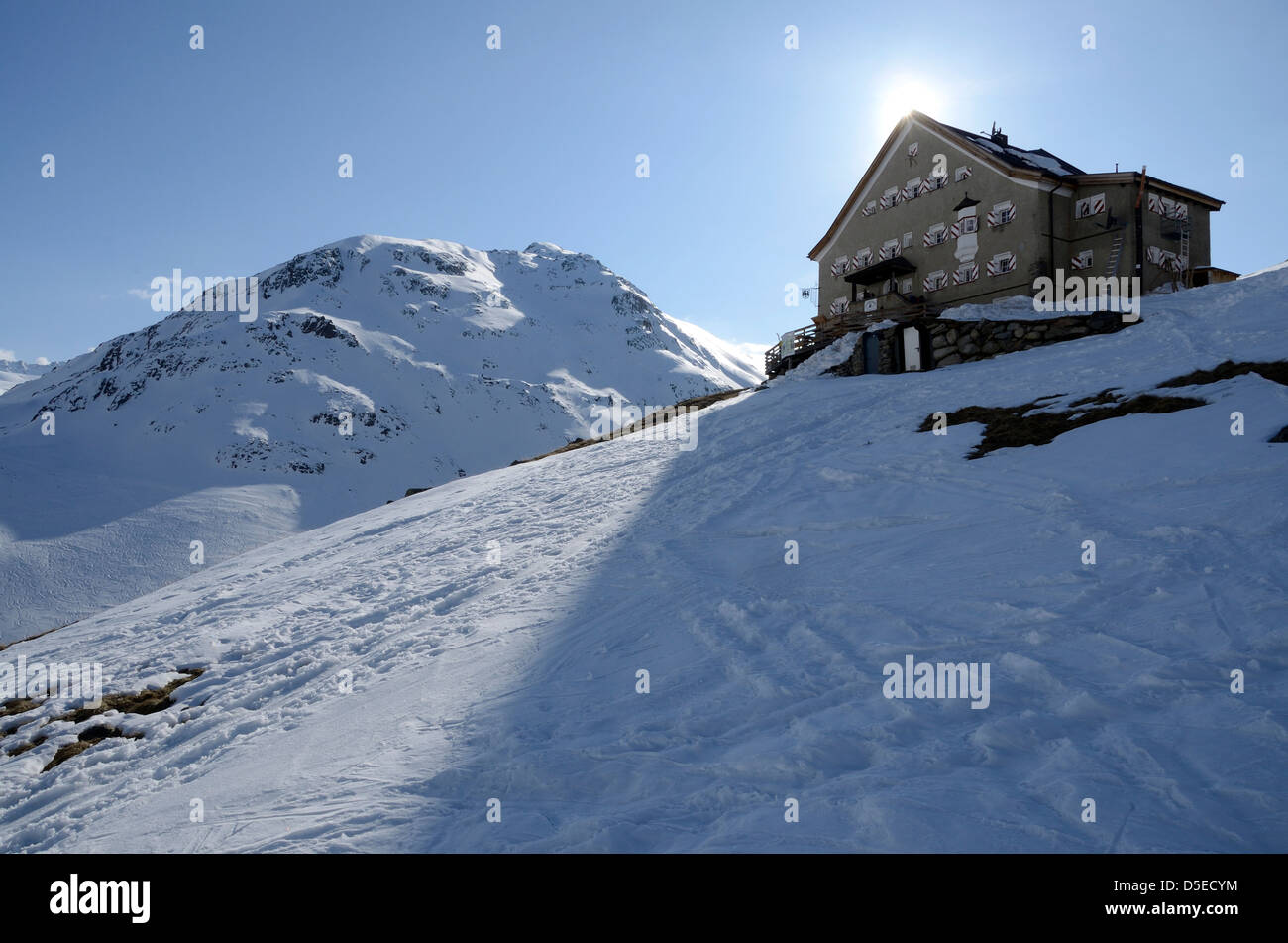 The Hochjoch Hut in the Otztal Alps of Austria Stock Photo - Alamy