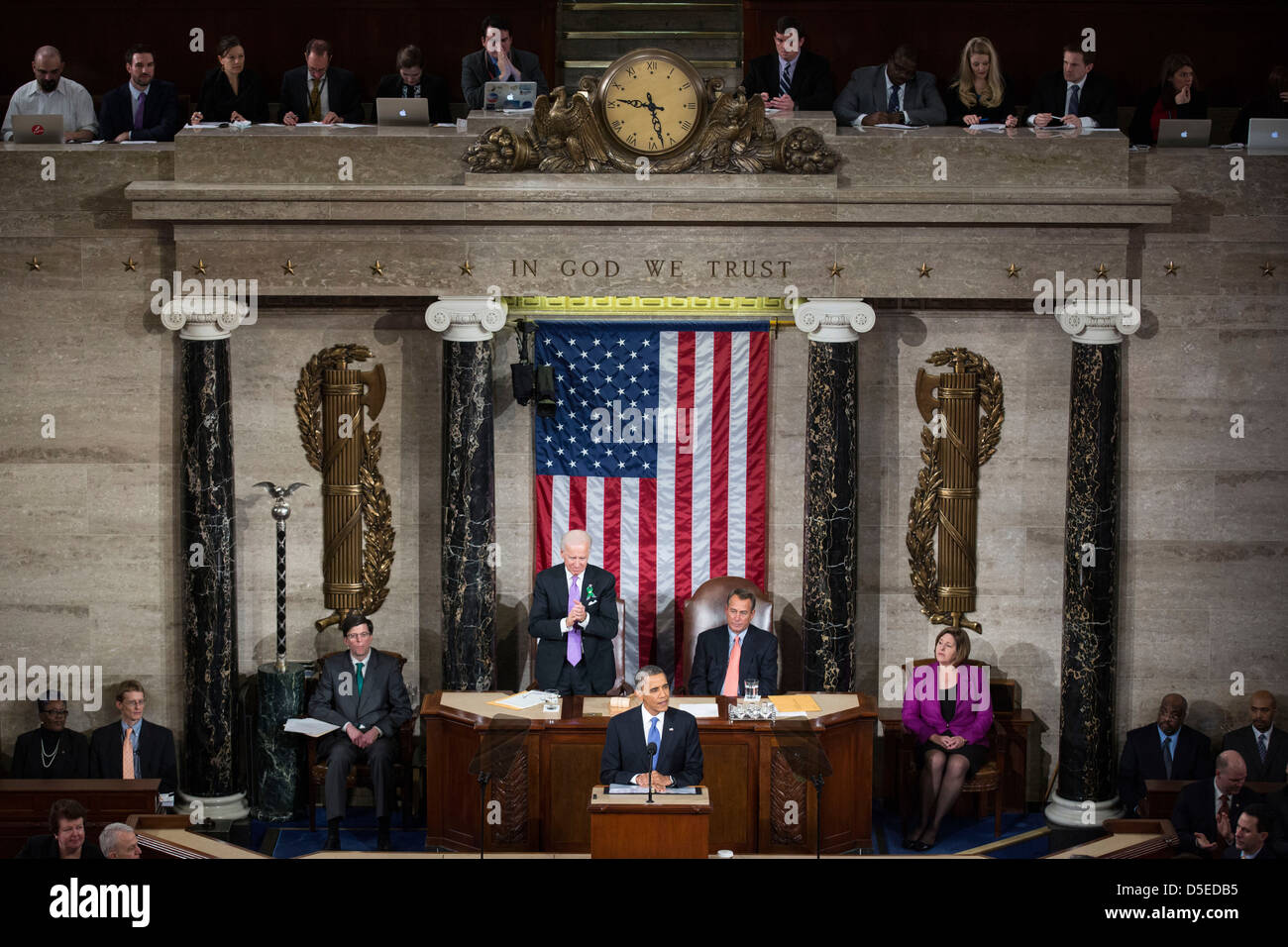 U.S. President Barack Obama delivers the State of the Union address to ...