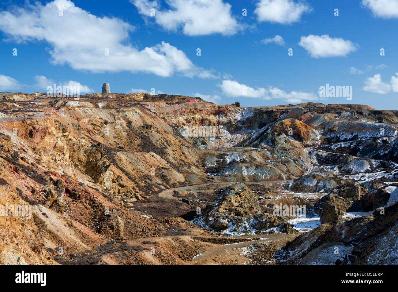 Parys Mountain disused copper mine near Amlwch Anglesey North Wales UK ...
