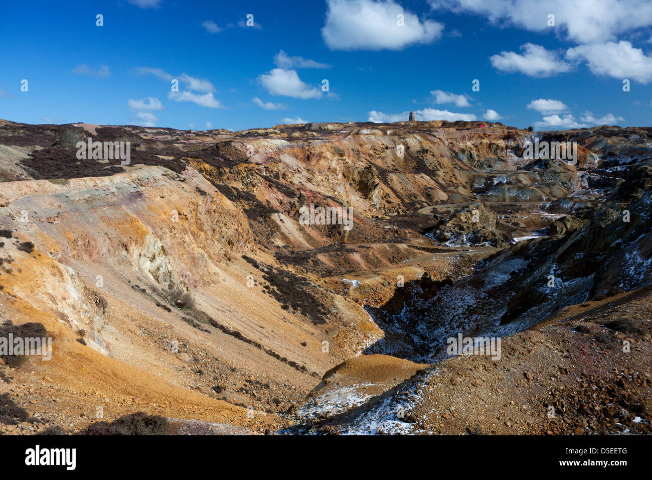 Parys Mountain disused copper mine near Amlwch Anglesey North Wales UK ...