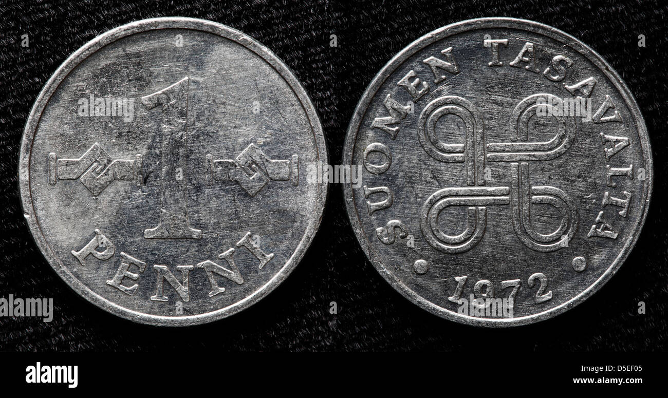 1 Penni coin, Finland, 1972 Stock Photo - Alamy