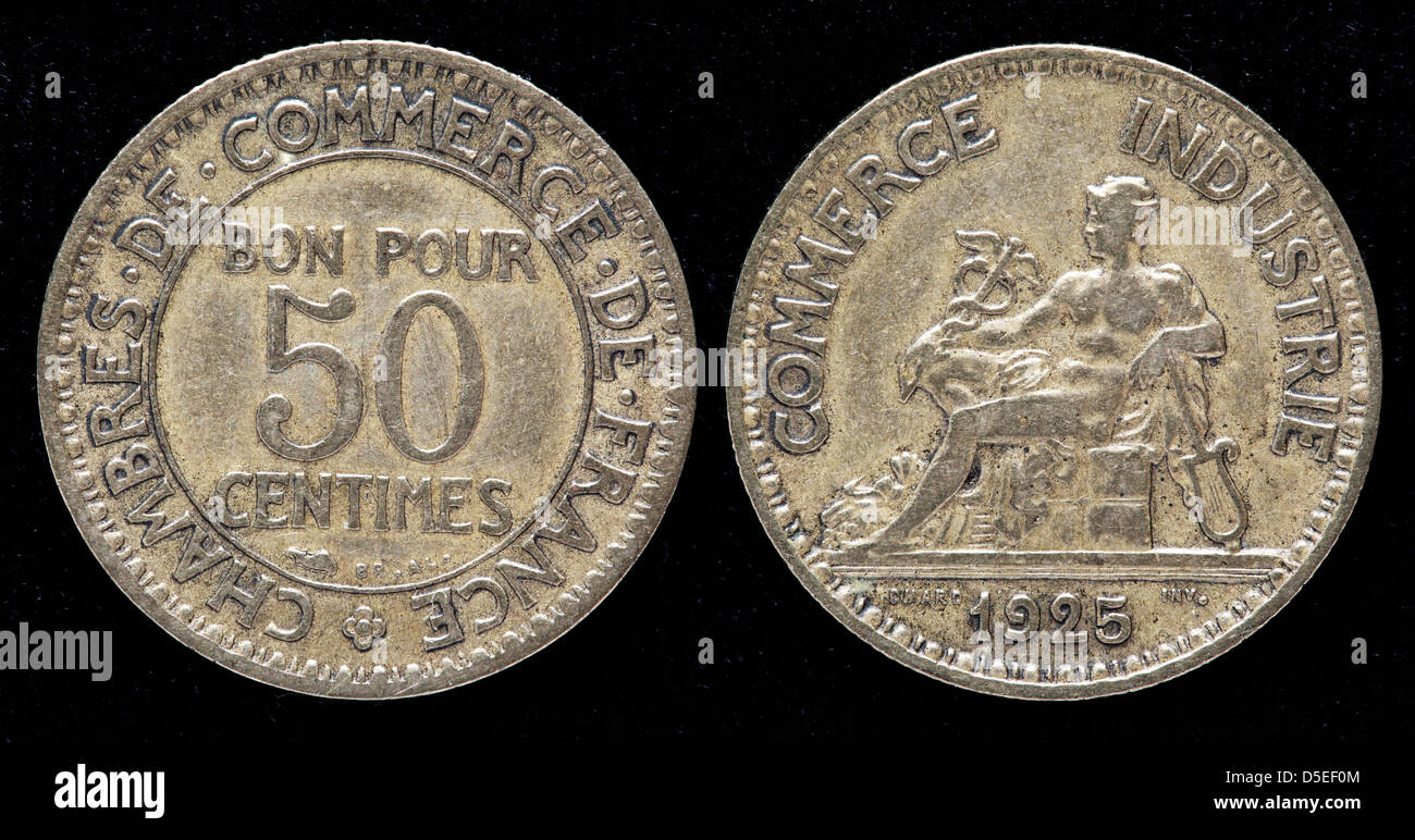 50 centimes coin, France, 1925 Stock Photo - Alamy