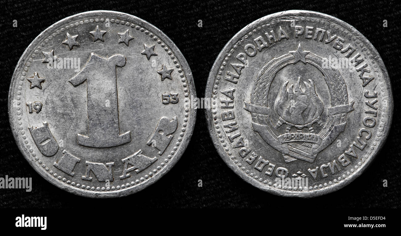 1 Dinar coin, Yugoslavia, 1953 Stock Photo - Alamy