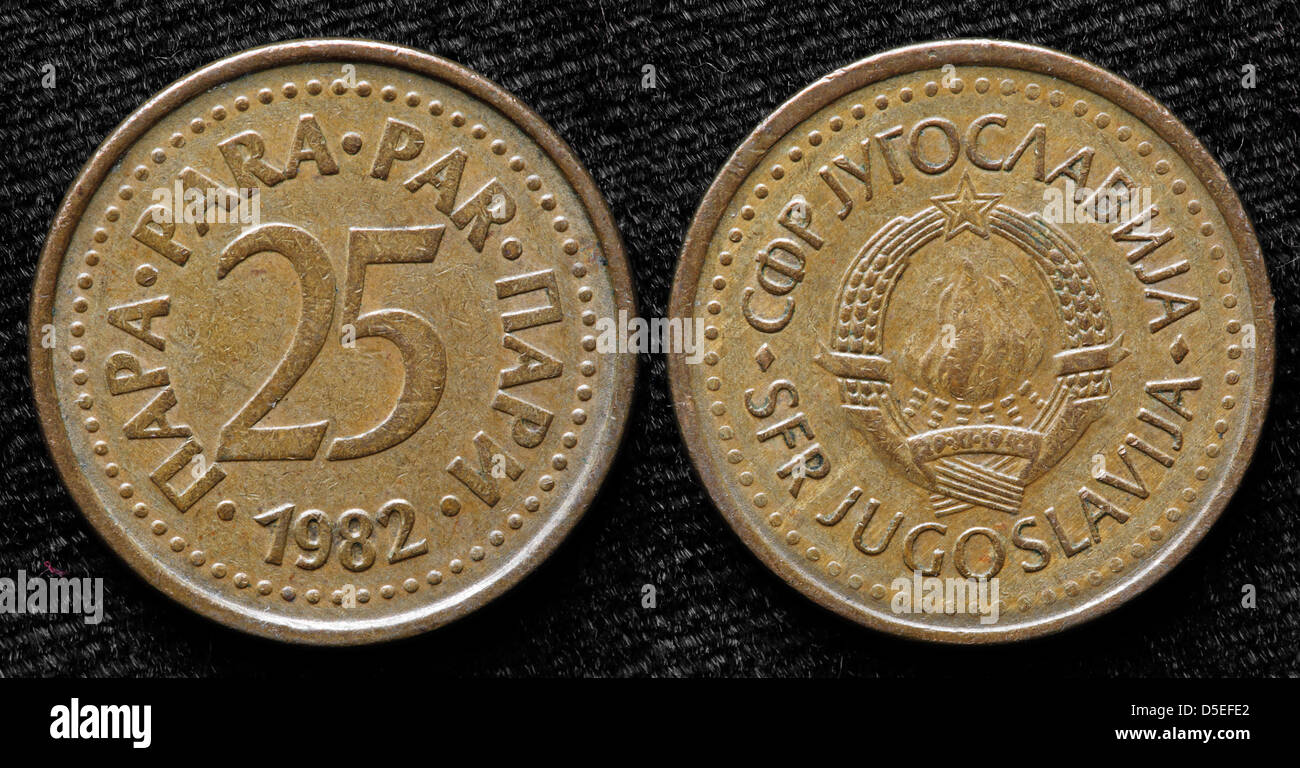 25 Para coin, Yugoslavia, 1982 Stock Photo - Alamy