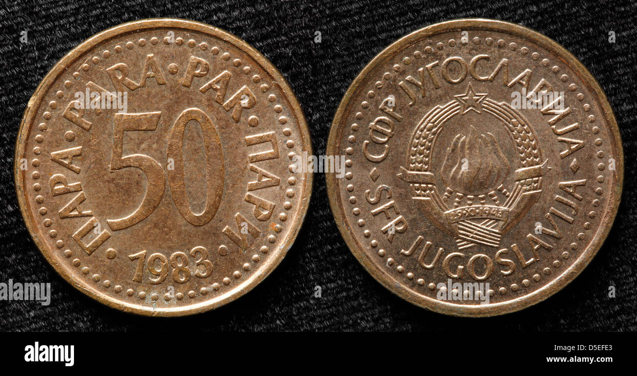 50 Para coin, Yugoslavia, 1983 Stock Photo - Alamy