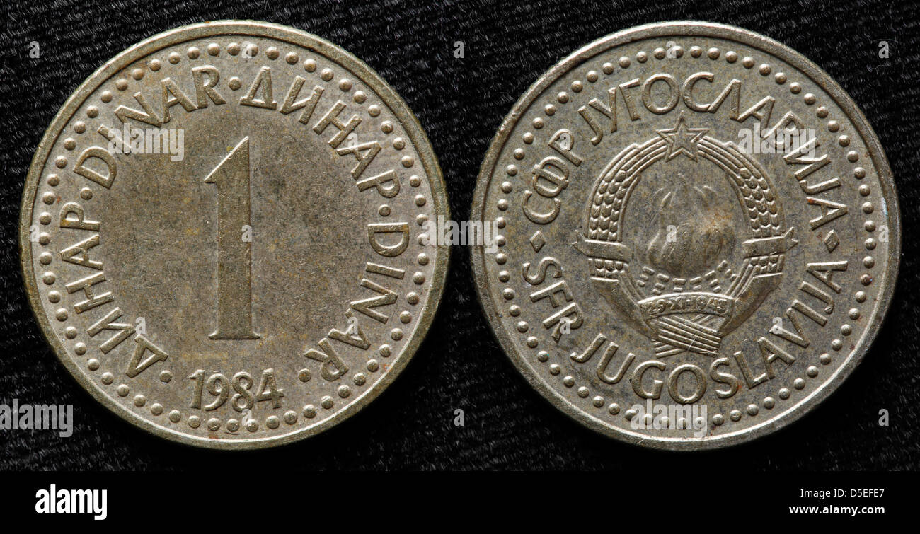 1 Dinar coin, Yugoslavia, 1984 Stock Photo - Alamy