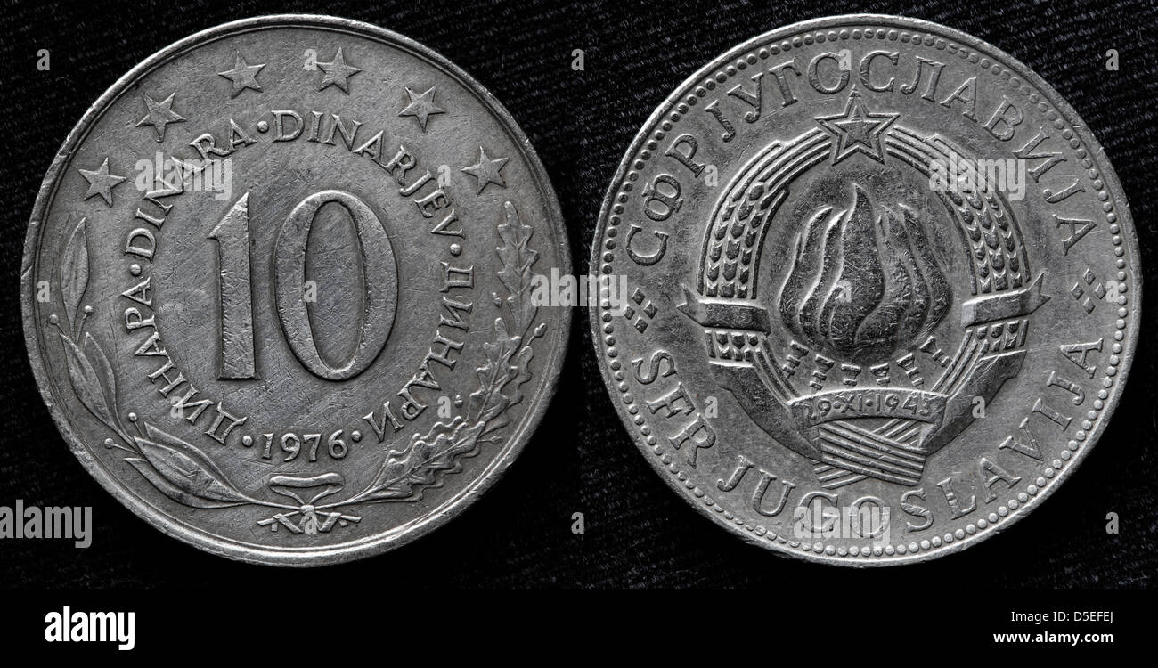 10 Dinara coin, Yugoslavia, 1976 Stock Photo - Alamy