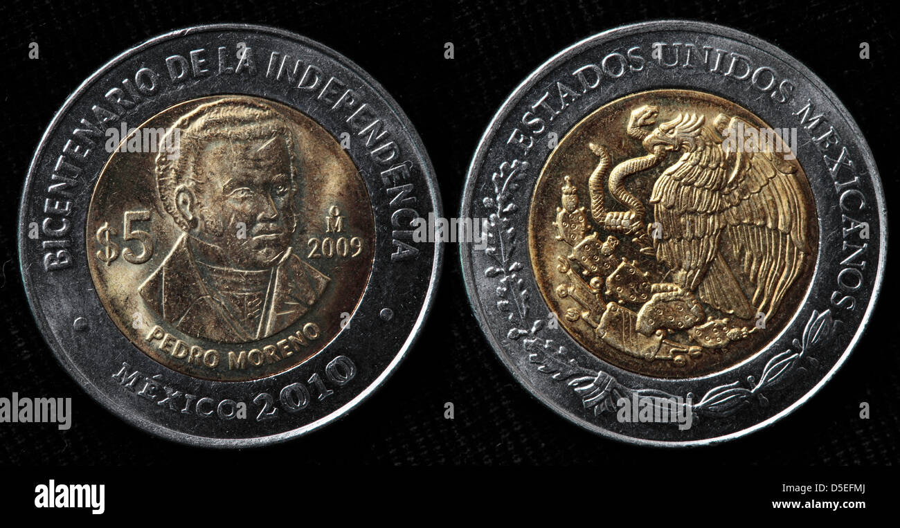 Mexican 5 Peso Coin 2010