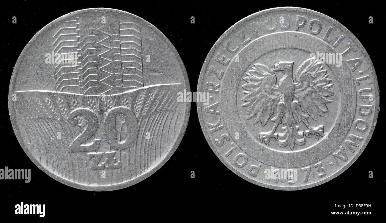 20 Zlotych coin, Poland, 1973 Stock Photo - Alamy