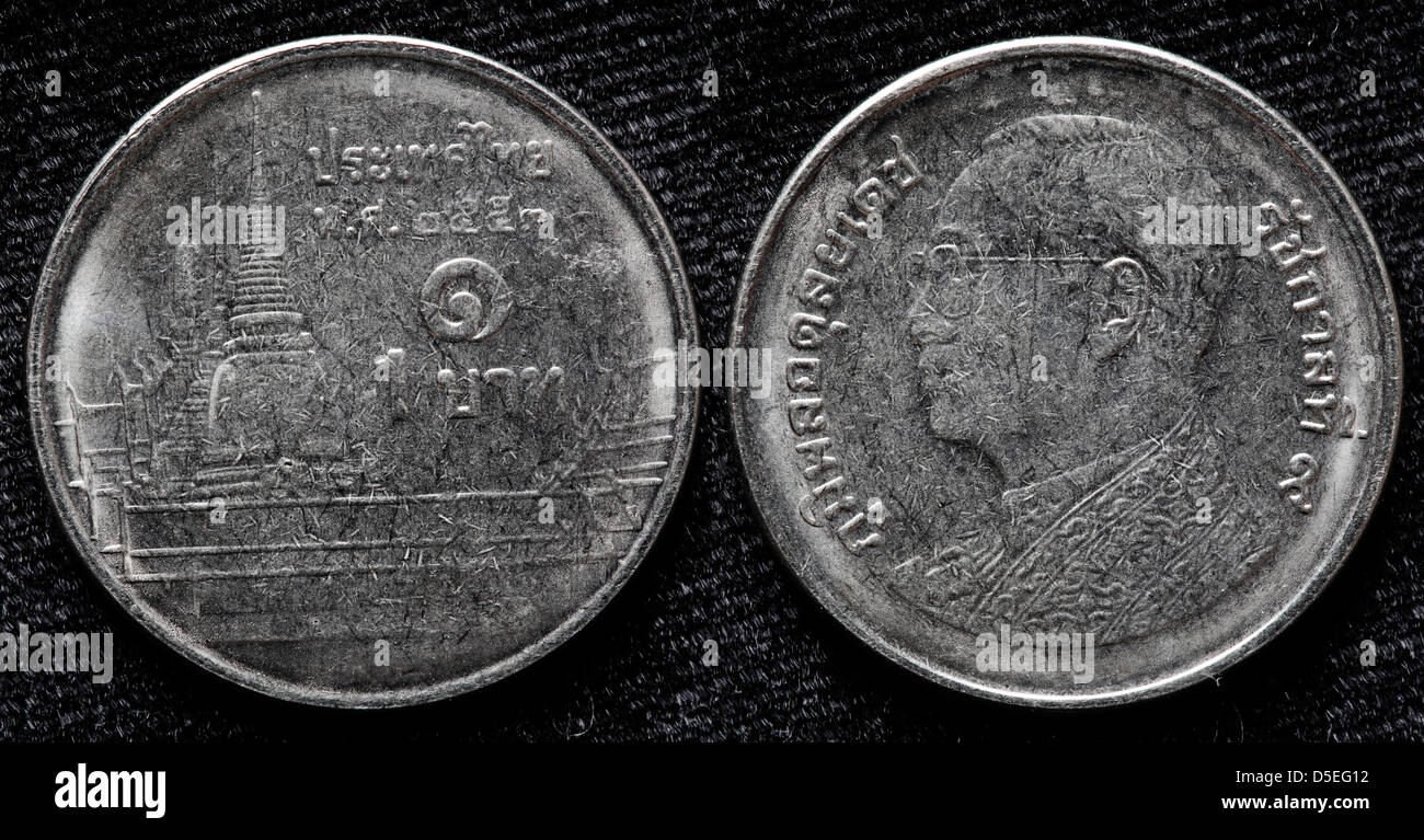 1 Baht coin, Thailand Stock Photo - Alamy