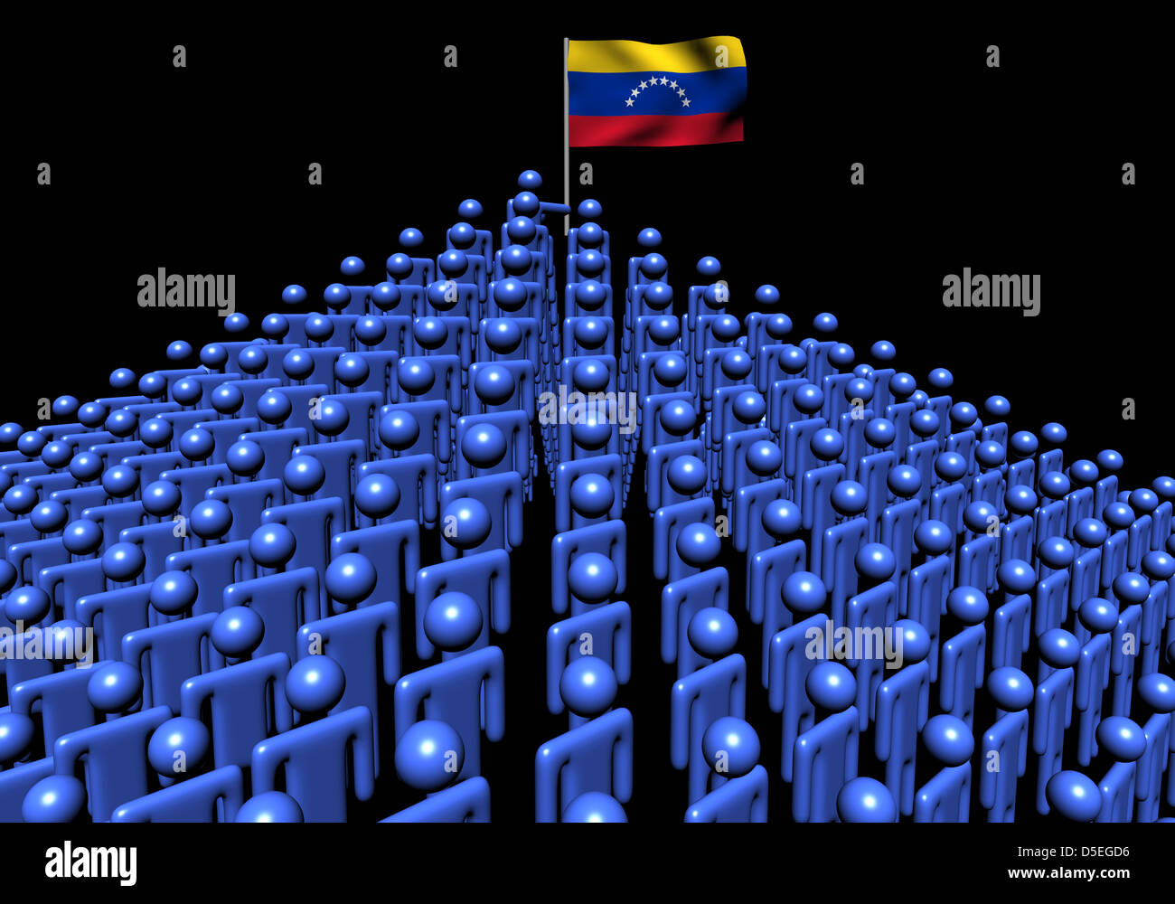 Pyramid of abstract people with Venezuela flag illustration Stock Photo ...