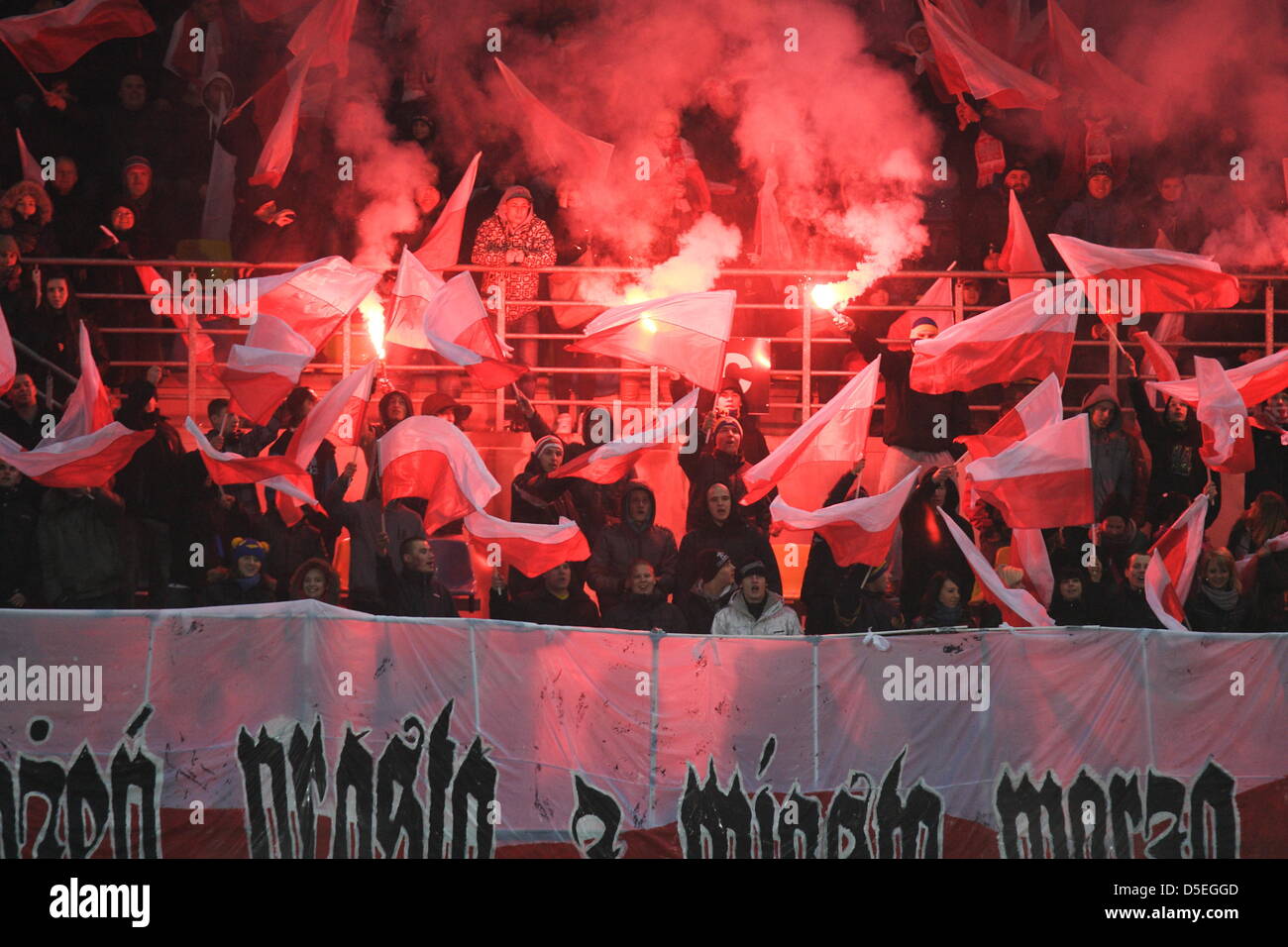 Polish hooligans ultras flara hi-res stock photography and images - Alamy