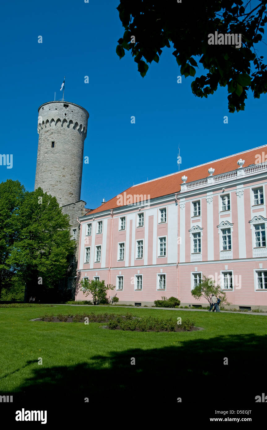 Pikk Hermann tower, part of Toompea Castle is attached to the Estonian ...