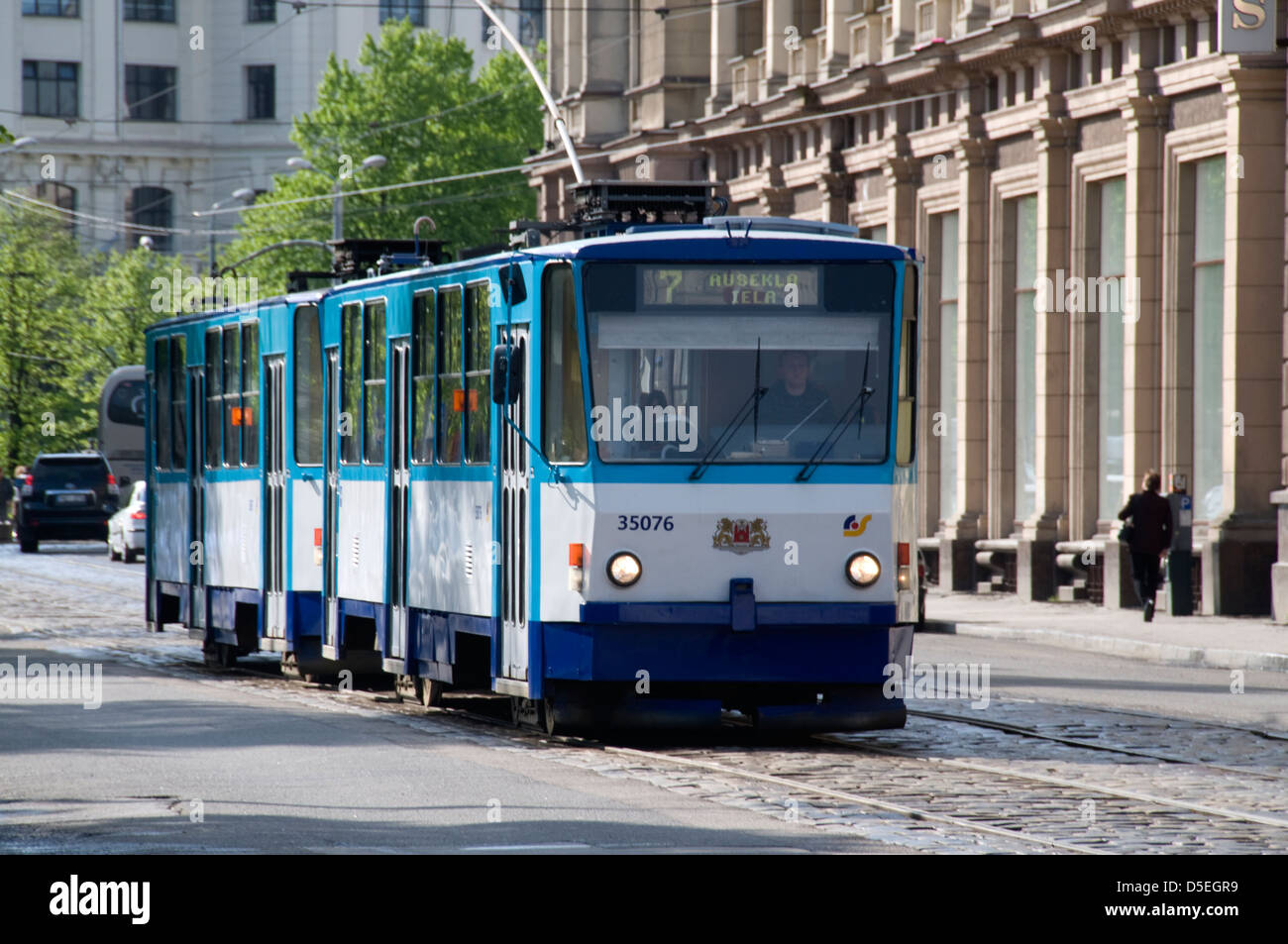 A Riga city tram in Riga,Latvia,Baltic States Stock Photo - Alamy