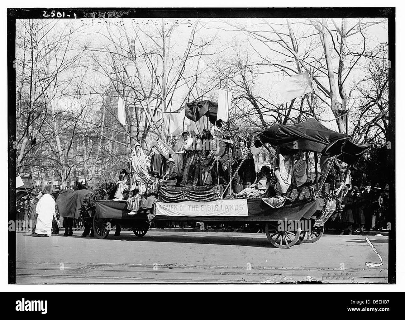 A historical photograph from the 1913 Suffrage Parade in Washington, D ...
