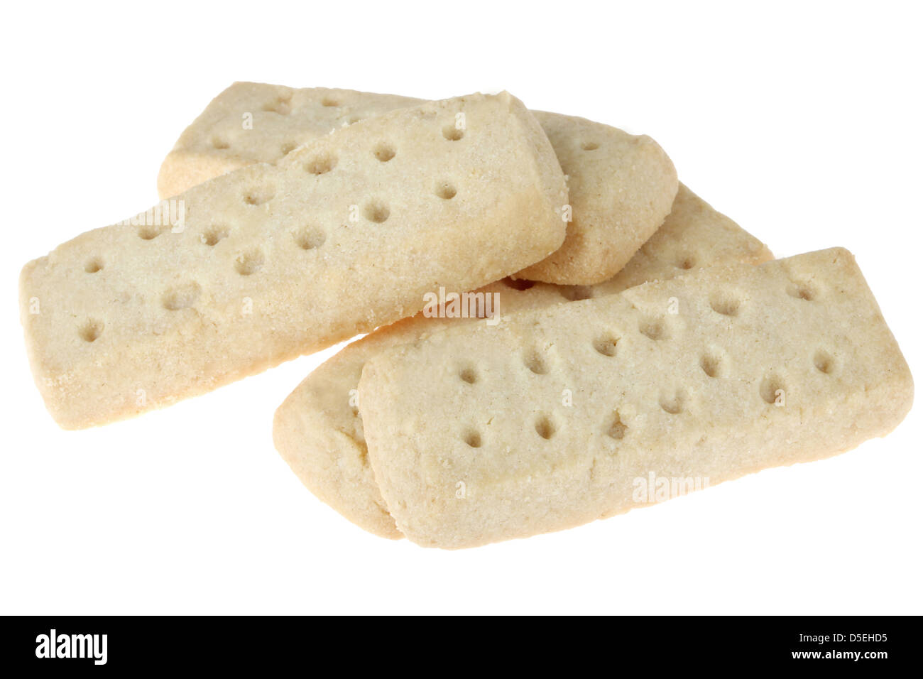 Selection Of Tasty Plain Shortbread Biscuits Isolated Against A White ...