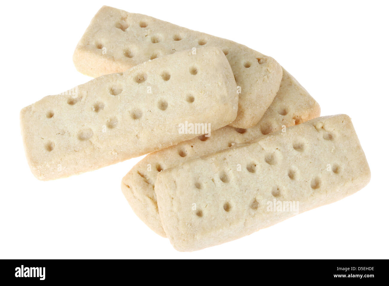 Selection Of Tasty Plain Shortbread Biscuits Isolated Against A White ...